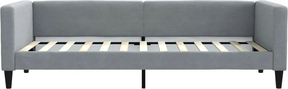 Válenda s matrací světle šedá 90 x 200 cm textil 3196560