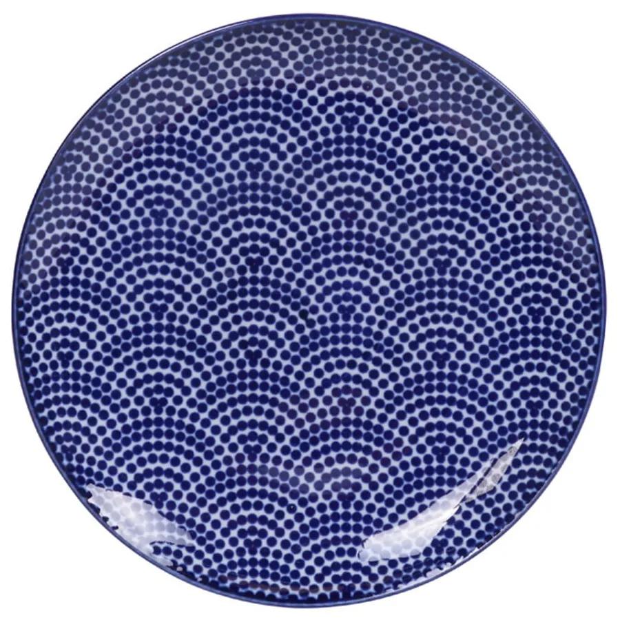 Modrý porcelánový talíř Tokyo Design Studio Dots, ø 16 cm