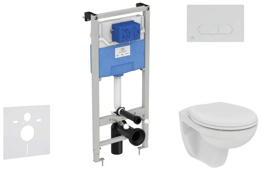 Ideal Standard ProSys - Set předstěnové instalace, klozetu a sedátka Eurovit, tlačítka Oleas M1, Rimless, SoftClose, bílá ProSys120M SP52