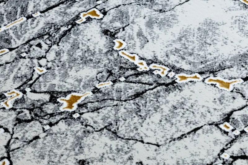 Dywany Łuszczów, Kusový koberec Gloss 528A 58 3D mramor ivory/black, 80x150, šedá, kancelář
