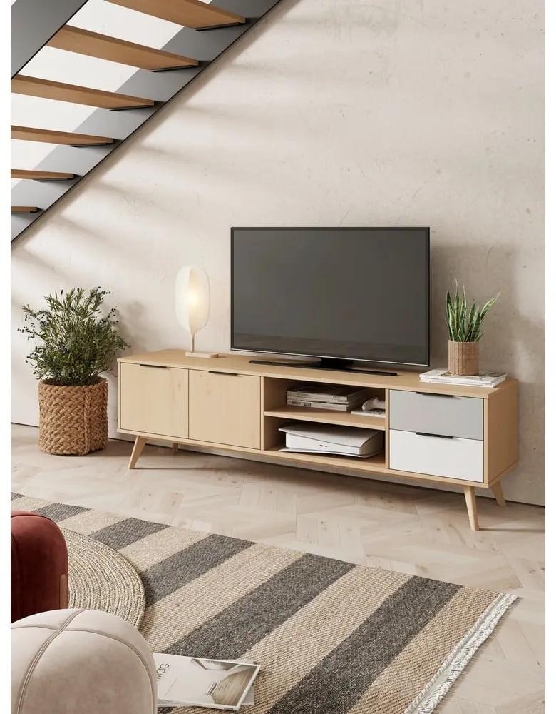 TV stolek z borovicového dřeva v přírodní barvě 180x53 cm Elfa – Marckeric