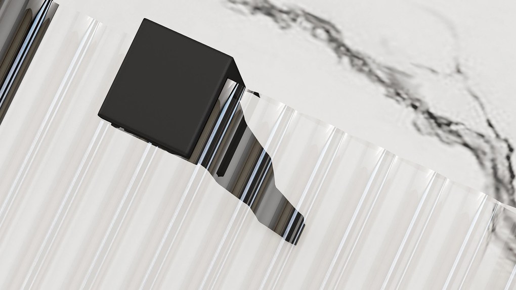 Rea Aero Intimo, sprchová zástěna 90x200 cm, 8mm čiré sklo, černý profil, REA-K4123