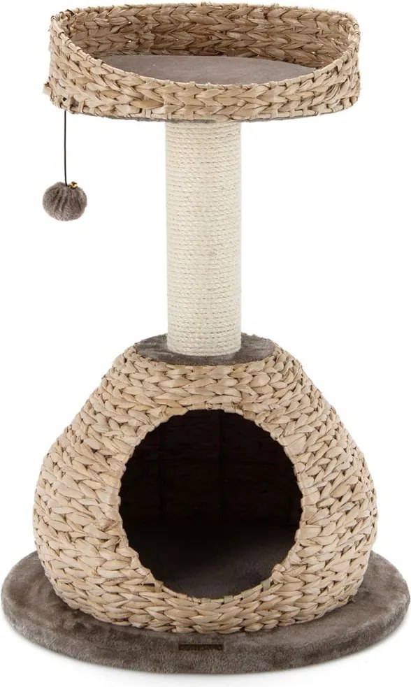 Costway Small Cat Tree s jeskyní a přírodním sisalem a ručně vyrobeným košíkem φ