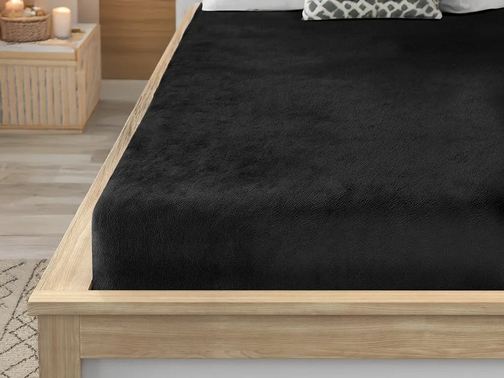 Prostěradlo mikroplyš SOFT 90x200 cm černé