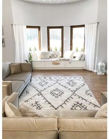 koberec BERBER FEZ GO535, krémovo hnědý střapce, Shaggy velikost 120x170 cm | krásné koberce cz