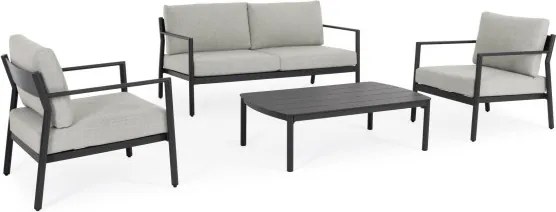 BIZZOTTO Zahradní set pohovky, křesel a konferenčního stolku SIRIUS černý 8051836778764