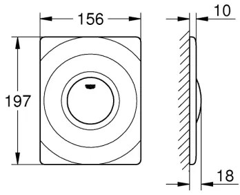 GROHE 37063000 - Ovládací tlačítko SURF 156 × 197 mm lesklý chrom
