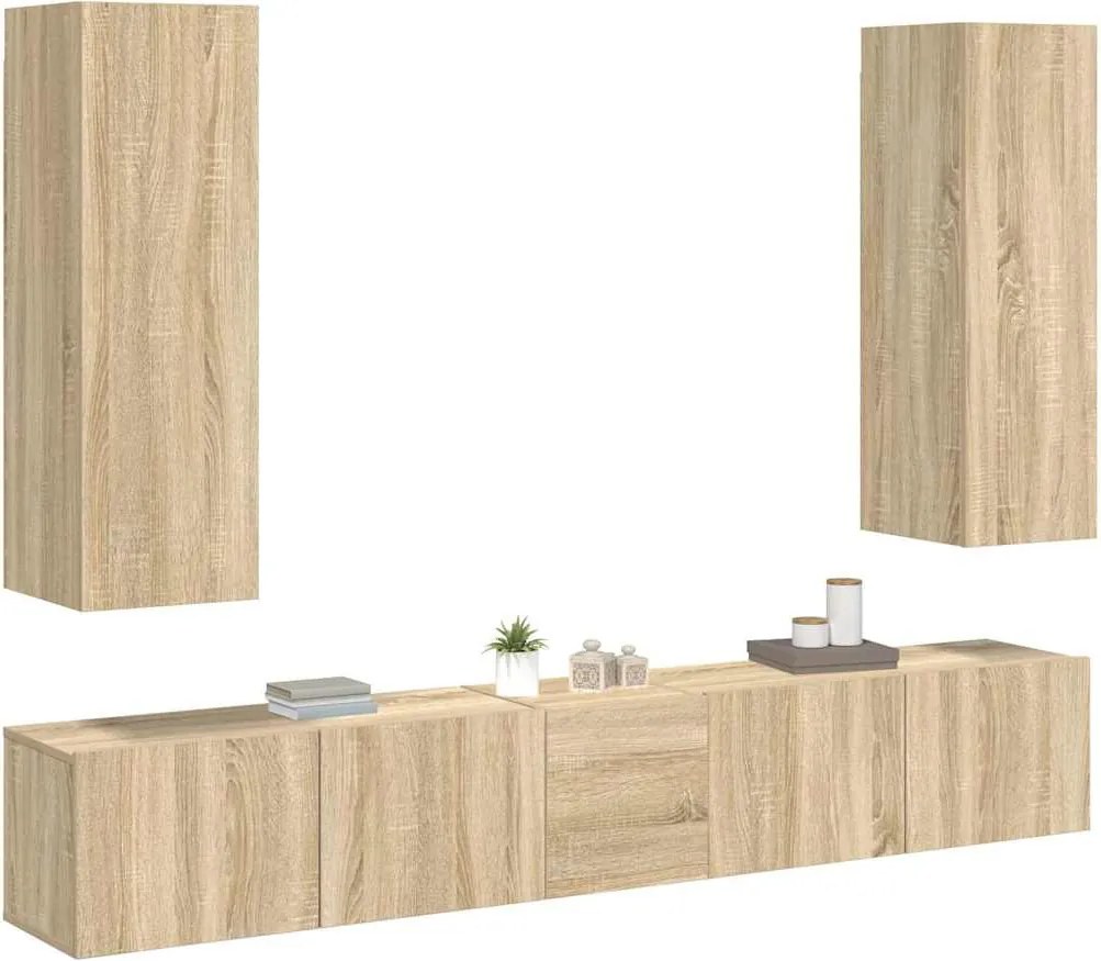 5dílný set TV skříněk dub sonoma kompozitní dřevo 3078970
