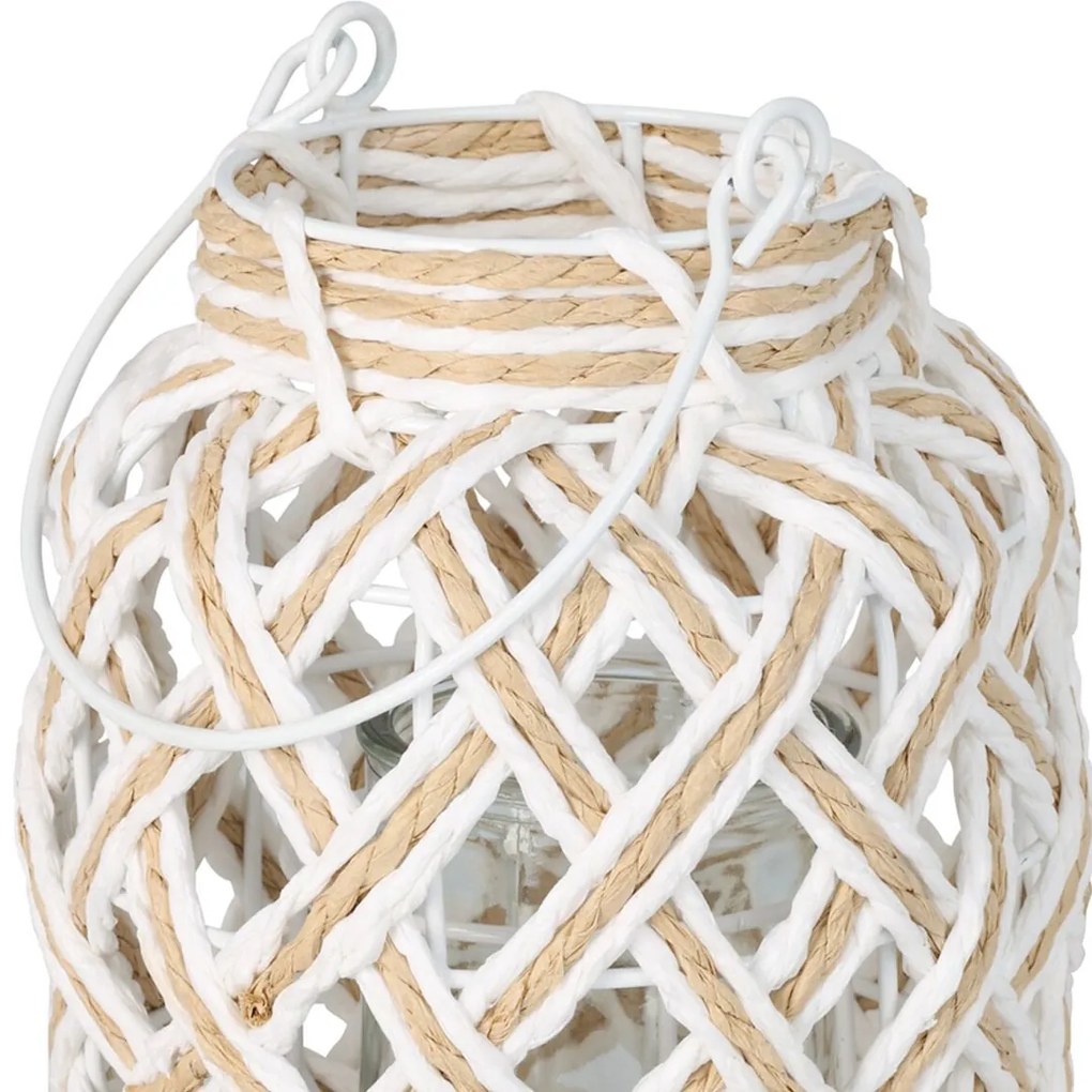 LAMPÁŠ BOHO 20X16 CM BÍLÁ/HNĚDÁ