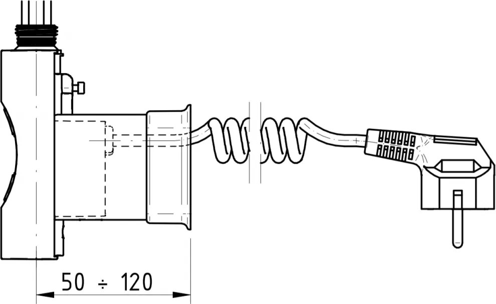Hydronix Home Plus, O-profil, topná tyč Barva topné tyče: Černá, Výkon topné tyče: 600 W, Připojení topné tyče: Bez kabelu s mechanickým vypínačem