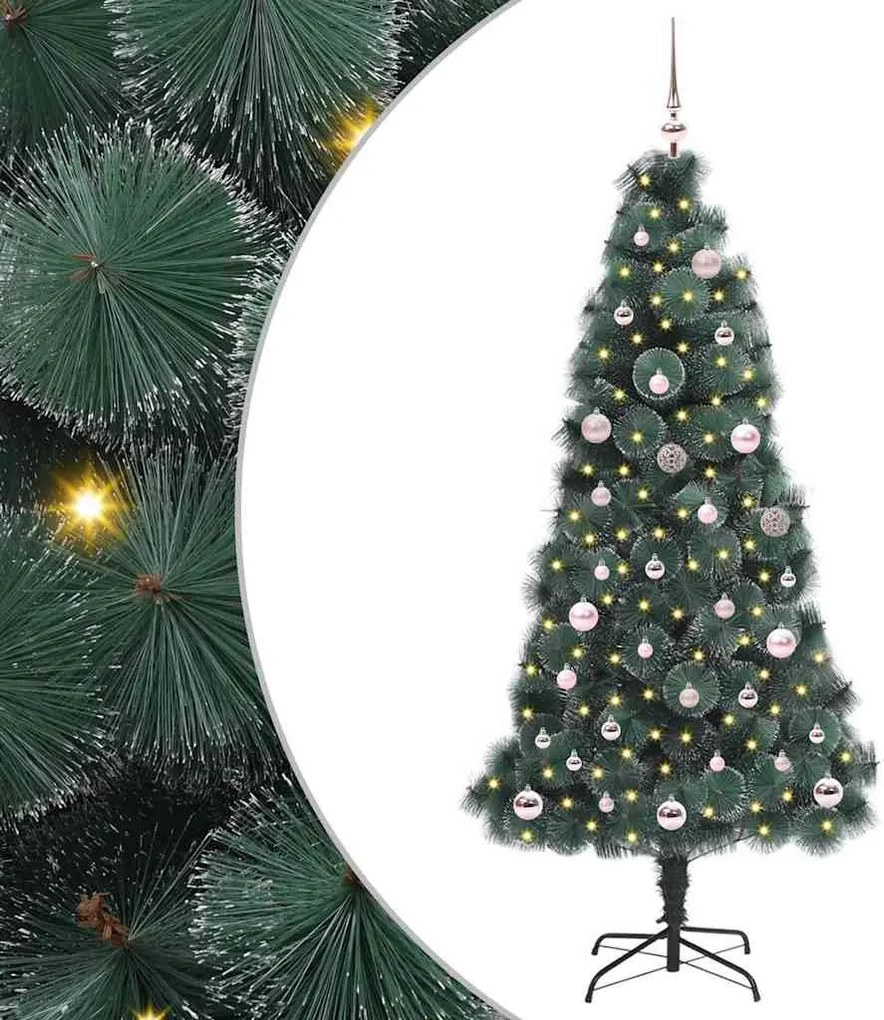 Umělý předsvícený vánoční stromeček se sadou kouliček Zelená 3396155