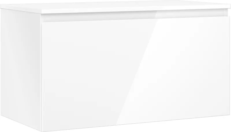 Mexen Orio, koupelnová skříňka 90 cm s horní částí, 1 zásuvka, bílá lesklá, 91A10-09047-1-BFC00