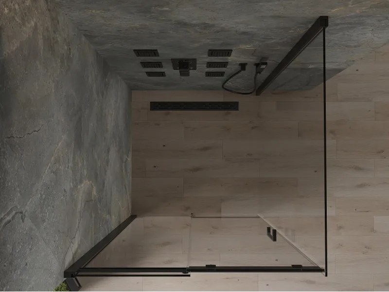 Mexen Omega sprchový kout 100x100cm, 8mm sklo, černý profil-čiré sklo, 825-100-100-70-00