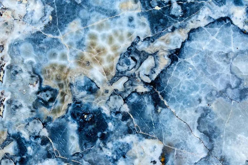DIMEX | Samolepicí vliesová fototapeta na zeď Modrá mramorová textura MA-5-2481 | 375 x 250 cm | modrá, bílá