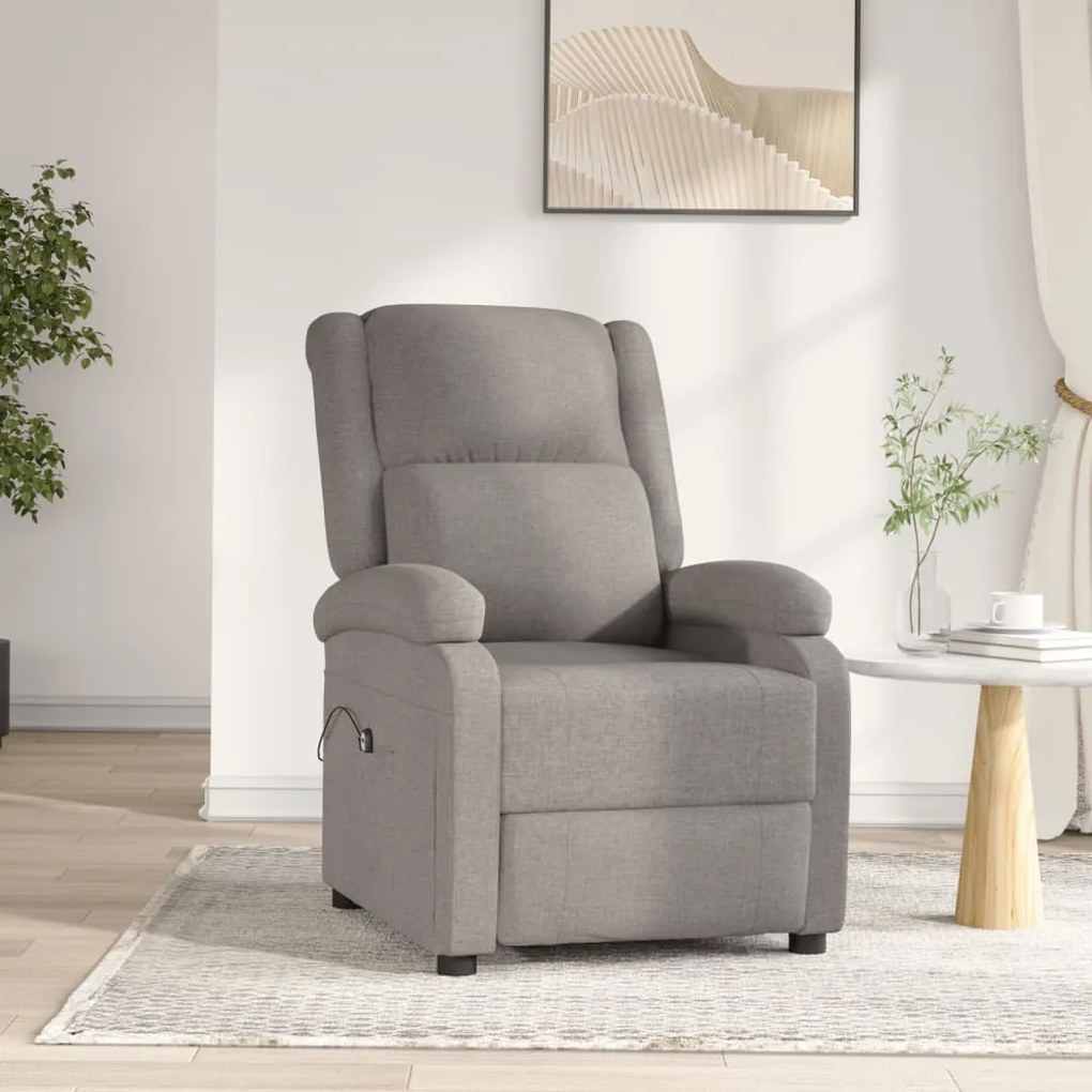 Elektrické polohovací křeslo taupe textil 3098360