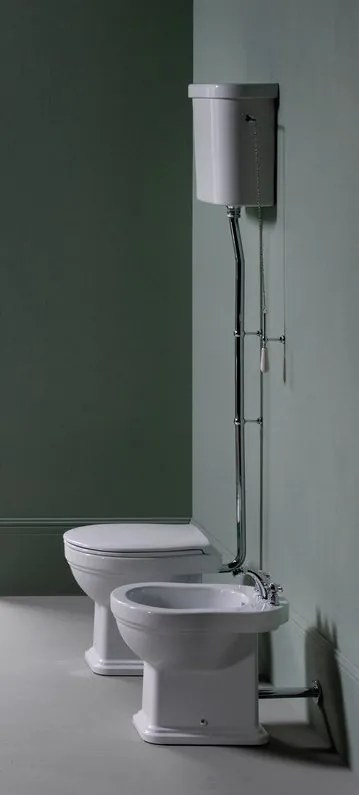 GSI CLASSIC retro WC mísa s nádržkou, spodní odpad, bílá-chrom WCSET21-CLASSIC-SO