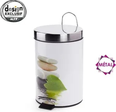 MSV FLEURS pedálový odpadkový koš 3 L Stone / ocel