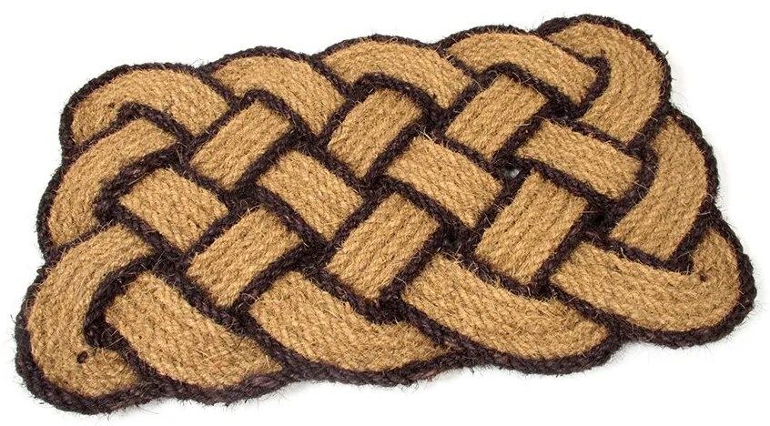 Kokosová vstupní venkovní čistící rohož Jumbo Rectangle Brown, FLOMAT - délka 45 cm, šířka 75 cm a výška 3,5 cm