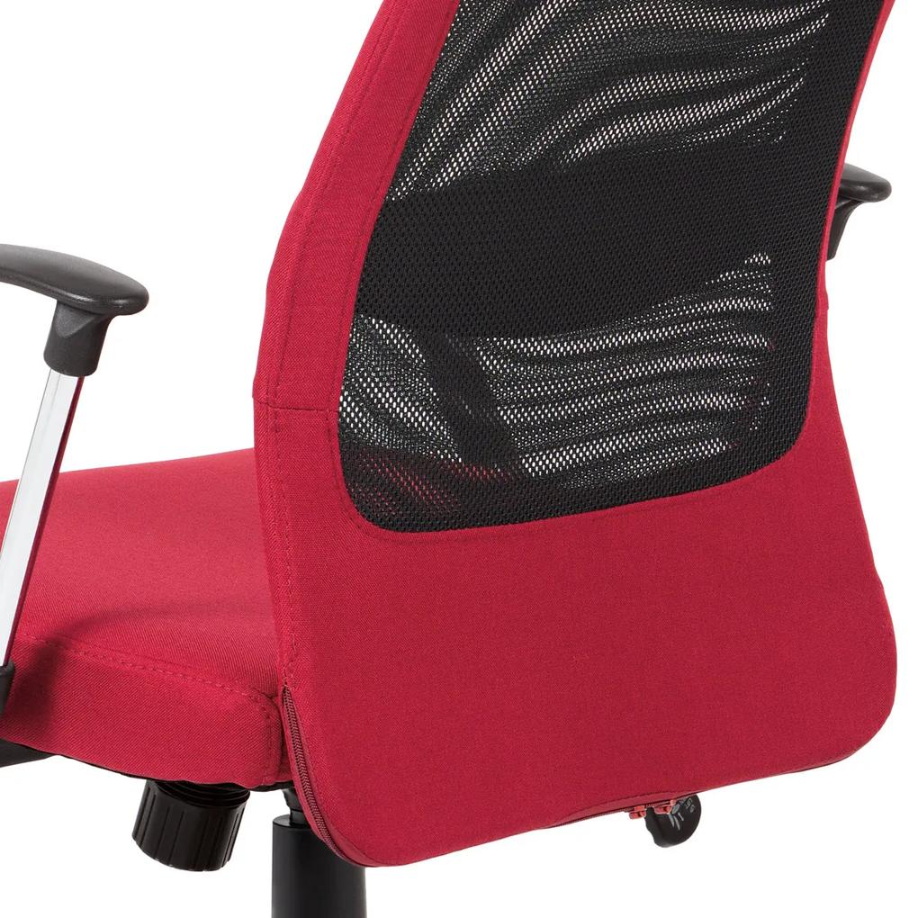 Kancelářská židle GARY, bordó látka a černý MESH