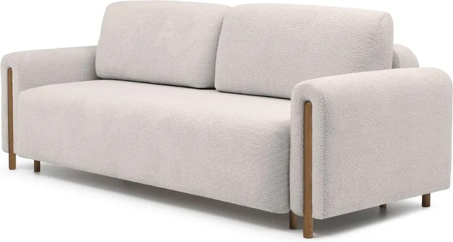 Béžová rozkládací/s úložným prostorem pohovka z textilie bouclé 244 cm Arcadova - II. jakost – ELTAP