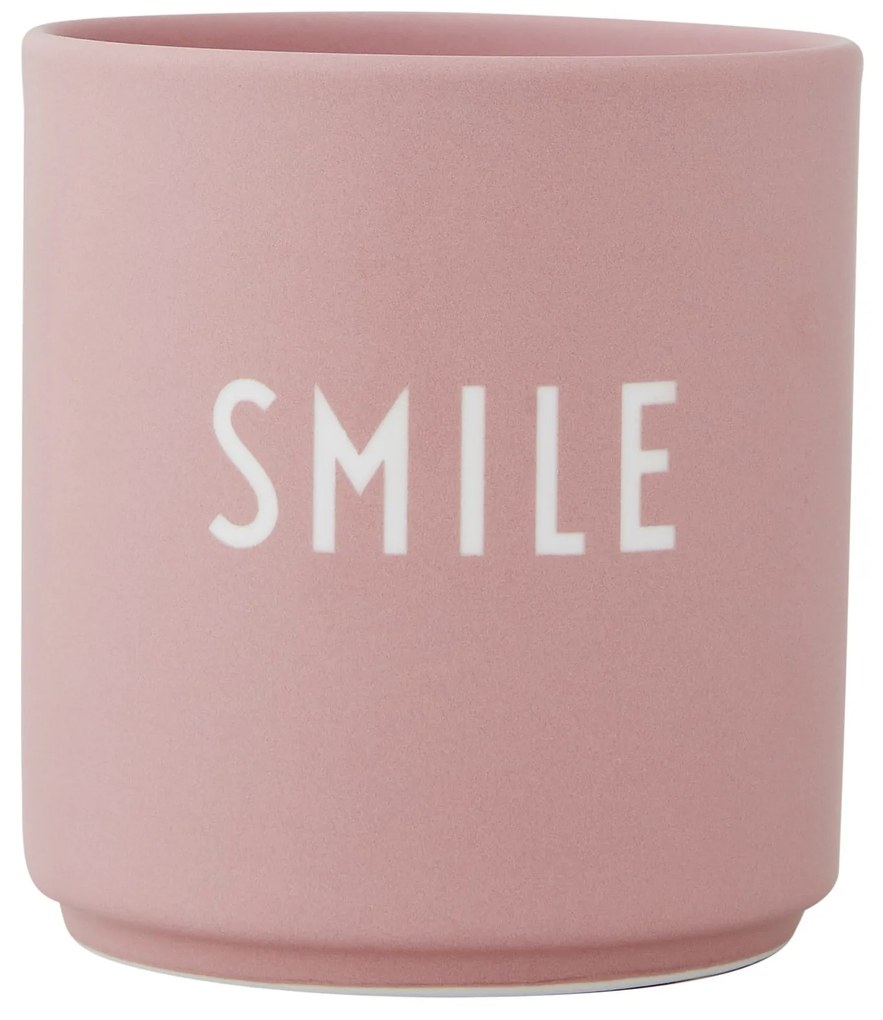DESIGN LETTERS Porcelánový hrneček Smile Pink 300 ml, růžová barva, porcelán