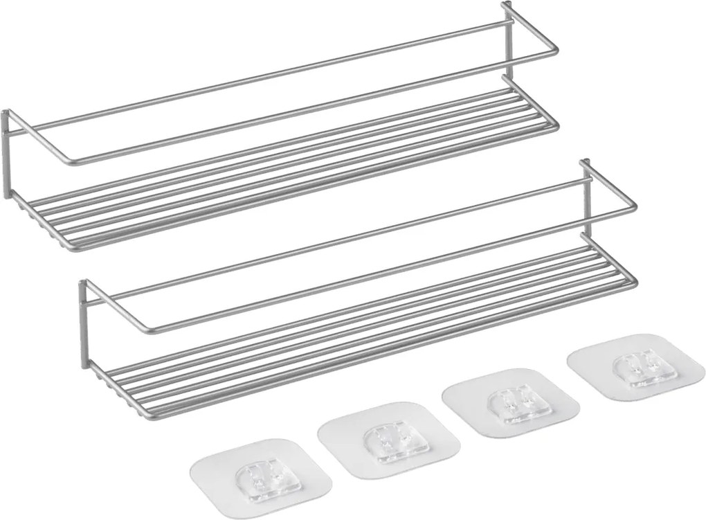 METALTEX Sada 2ks poliček na kořenky se samolepícími háčky, UFIX 2, 32 x 8 x 5 cm