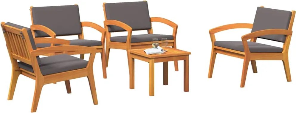 Bistro souprava 5 ks Hnědá Polyester 3328620