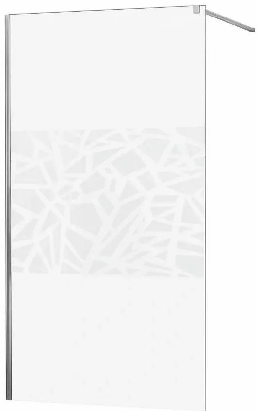 Mexen Kioto sprchová zástěna WALK-IN 8mm, 140x200 cm, bílý vzor, 800-140-000-00-85