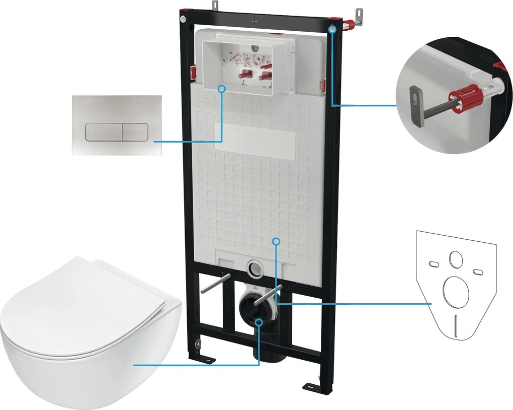 Deante WC set Peonia 6v1, podomítkový systém + toaleta -