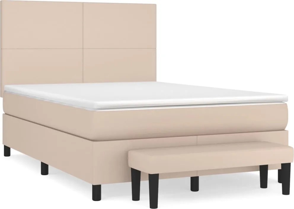 Box spring postel s matrací cappuccino 140x200 cm umělá kůže 3137550