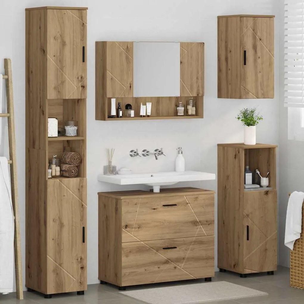 Sada koupelnového nábytku 5 ks Artisanový dub 35 x 30 x 192 cm 3393072
