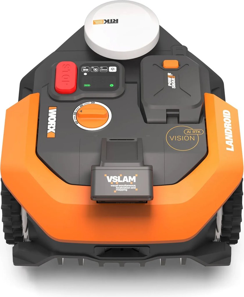 WORX Robotická sekačka WR365E Vision Cloud 650 m2 (RTK + AI V-SLAM Stereo)