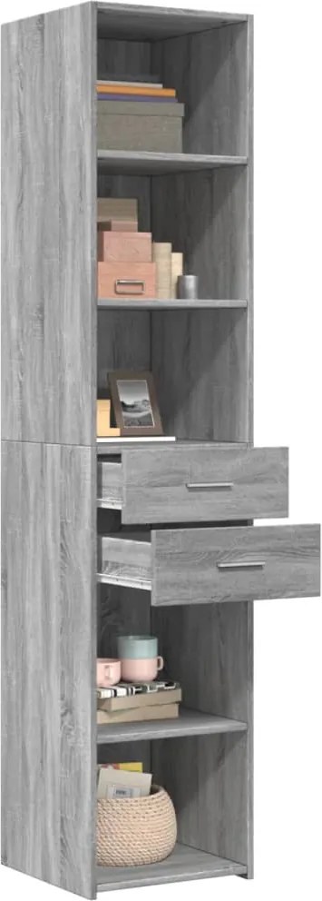 Skříň highboard šedá sonoma 40 x 42,5 x 185 cm kompozitní dřevo 3281446