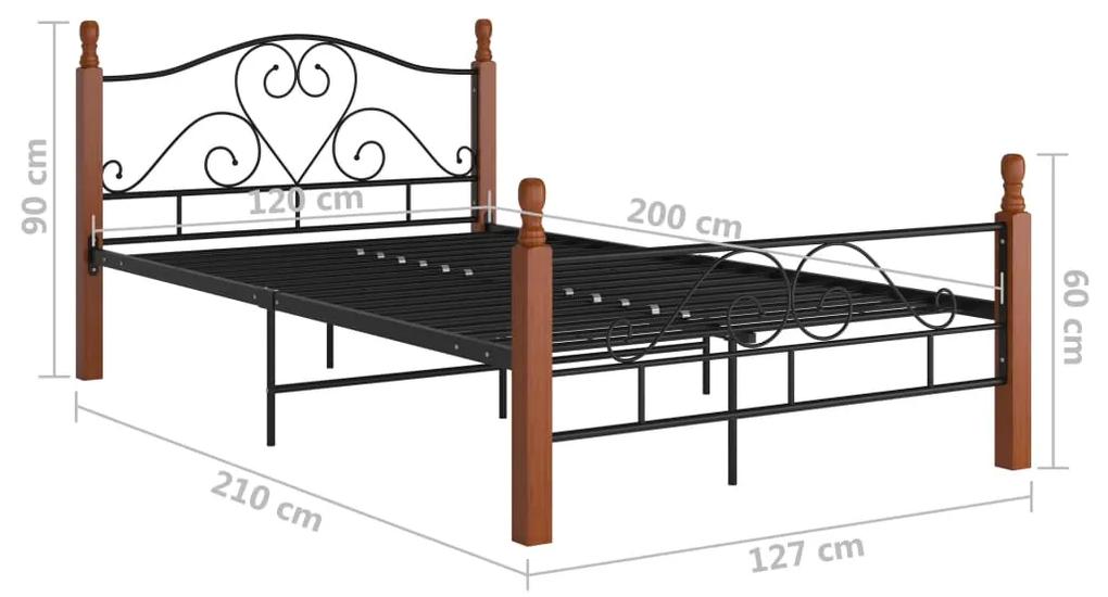 Rám postele černý kovový 120 x 200 cm,  324934 HangarStore.cz