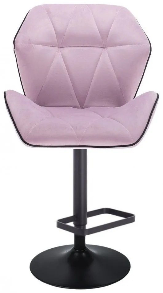 LuxuryForm DESIGN Barová židle MILANO MAX VELUR na černé kulaté podstavě - levandule