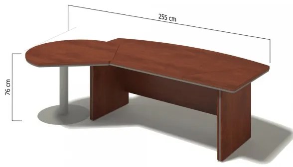 Stůl Manager LUX, levý, 255 x 155 cm / Bříza