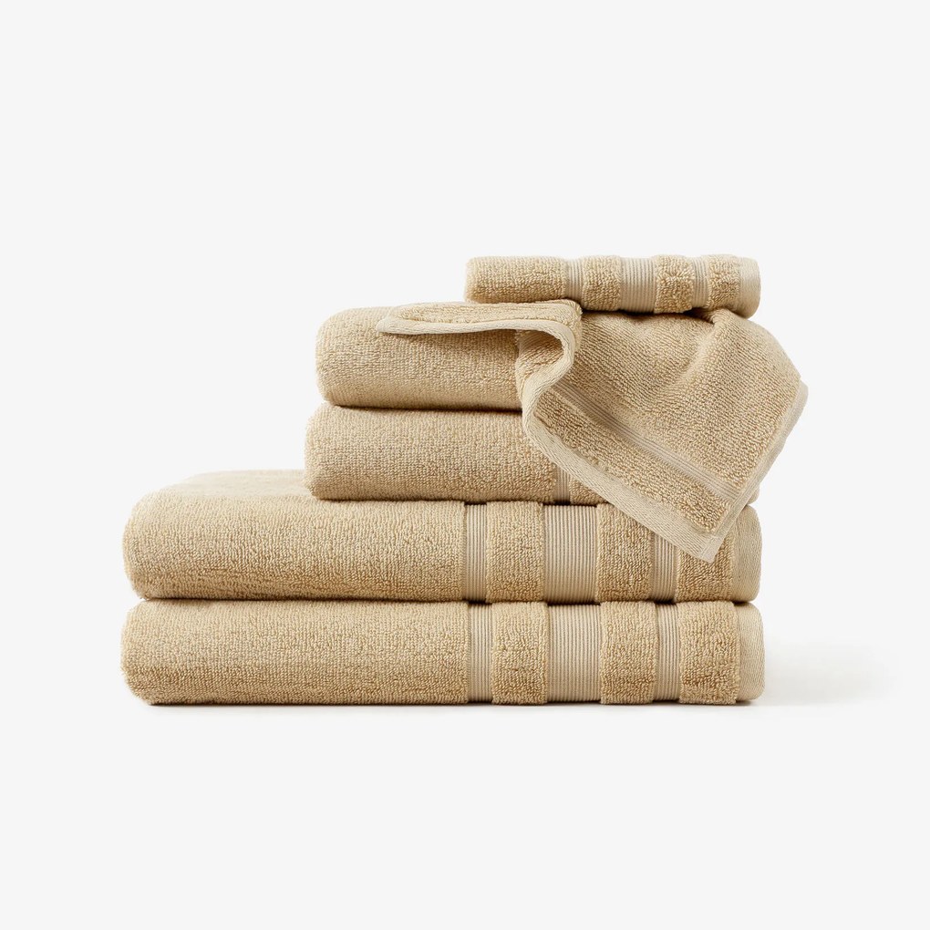 Goldea hebký ručník z organické bavlny - béžový 70 x 140 cm