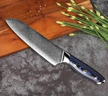 Kuchyňský Santoku nůž 6.5" XITUO HOKURIKU 67 vrstev damaškové oceli