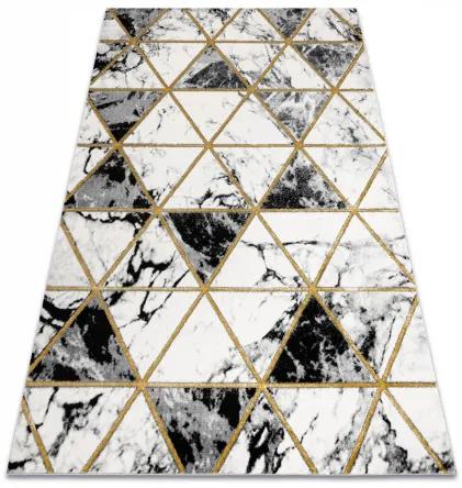 Dywany Luszczow Kusový koberec EMERALD EXCLUSIVE 1020 mramor, trojúhelníky černý / zlato Rozměr koberce: 140 x 190 cm