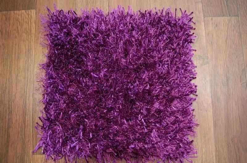 Kusový koberec Shaggy Al mano 40x40cm tmavě fialový 40x40