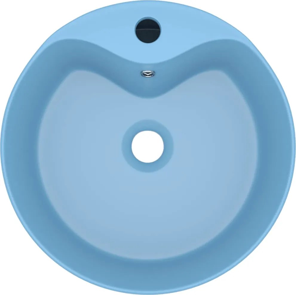Luxusní umyvadlo přepad matné světle modré 36 x 13 cm keramické 147033