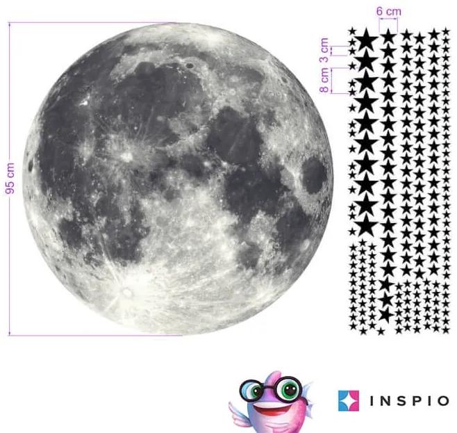 INSPIO Samolepky na zeď - Měsíc s hvězdami