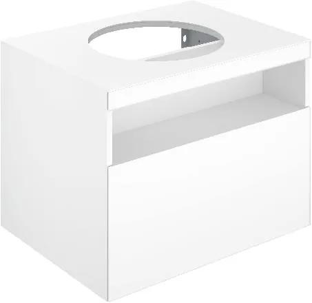 Keuco Stageline - Umyvadlová skříňka, 650x550x490 mm, s výřezem pro umyvadlo, s osvětlením a USB, bílá 32853300100