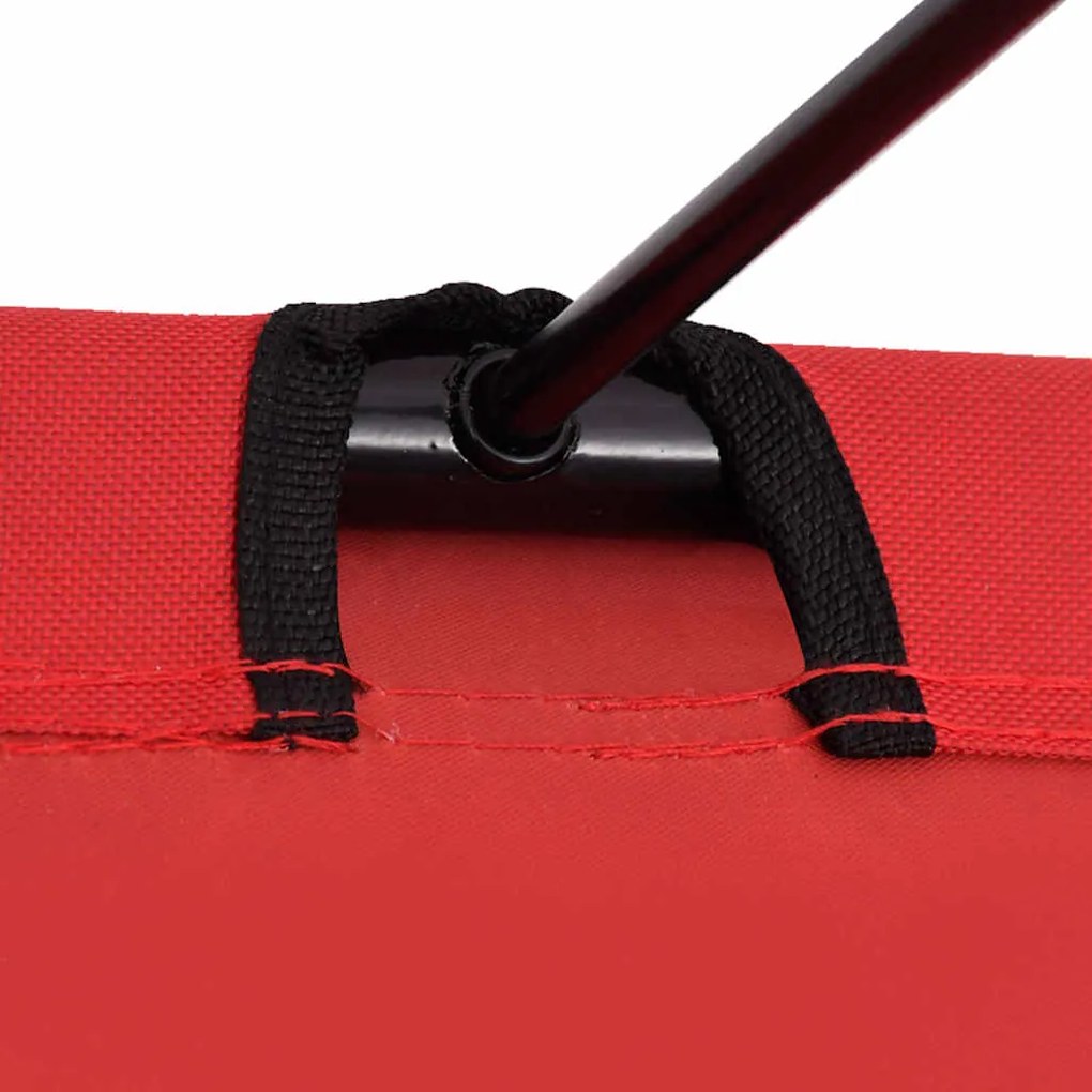 Kempingová postel 180 x 60 x 19 cm oxfordská látka ocel červená 312480