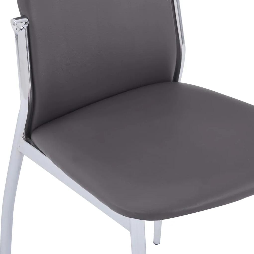 Jídelní židle 4 ks šedé umělá kůže,  281657