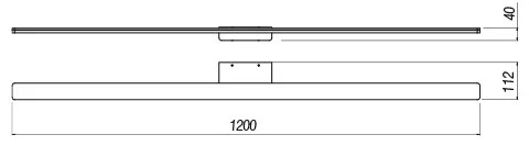 Redo Nástěnné LED svítidlo nad zrcadlo Barrio, 120cm, 3000K Barva: Černá