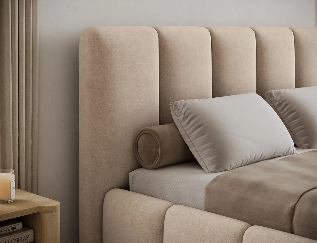 Postel Edvige + Dřevěný rám + plynový výtah + kontejner 160x200
