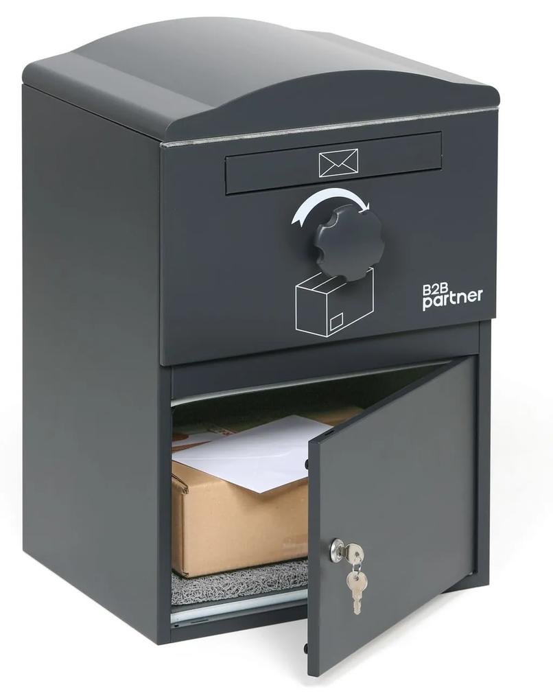Poštovní schránka na dopisy a balíky, šedá, 576 x 390 x 343 mm