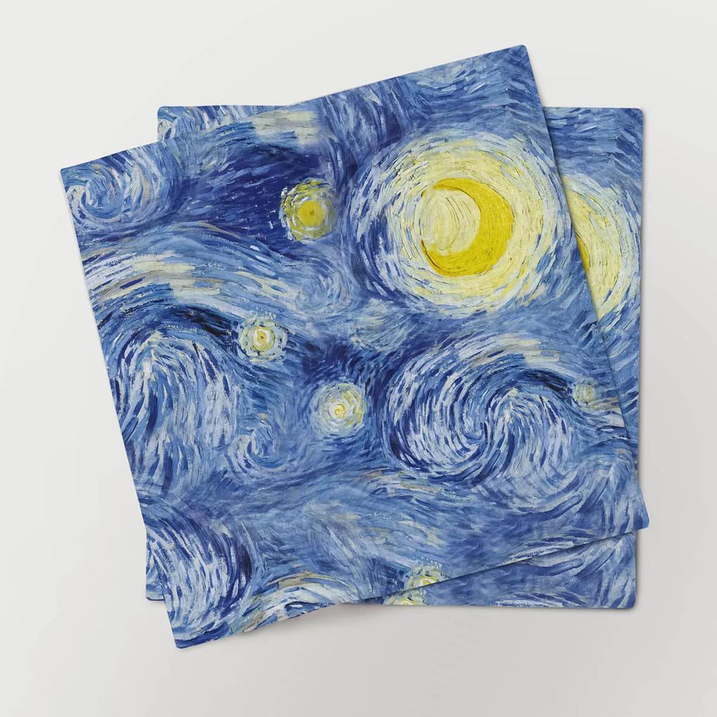 Lenbutik Lněné ubrousky 32x32 Vincent Van Gogh Hvězdná noc/ Starry night