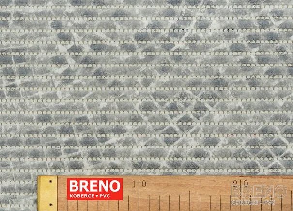 Breno Koupelnová pěnová předložka SOFTY-TEX 79832.2 mozaiková dlažba, šíře 65 cm, Šedá